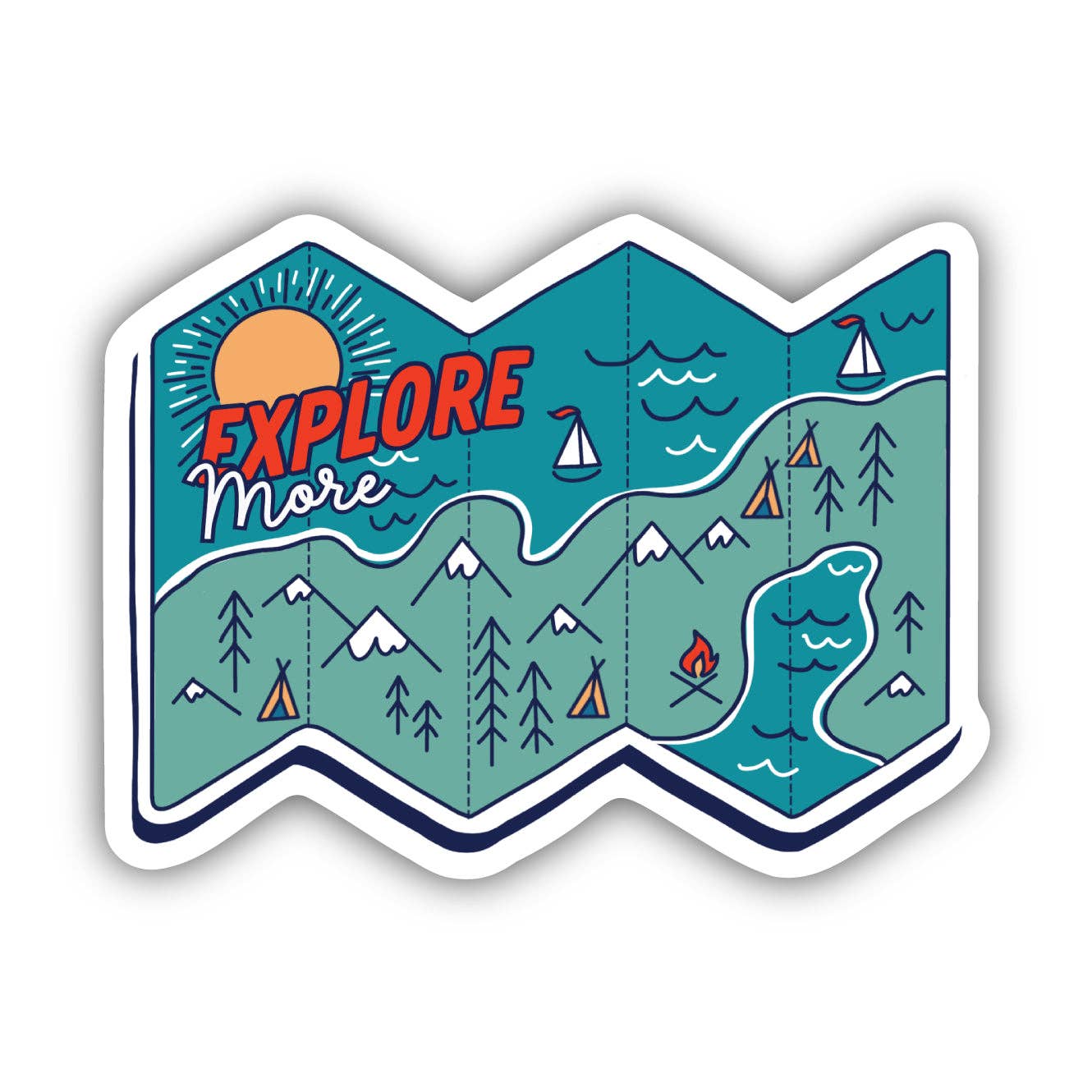 Explore More Map Travel Sticker – Pow Wow Nation Shop