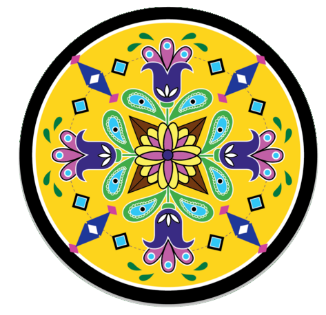 Floral Round Sticker – Pow Wow Nation Shop